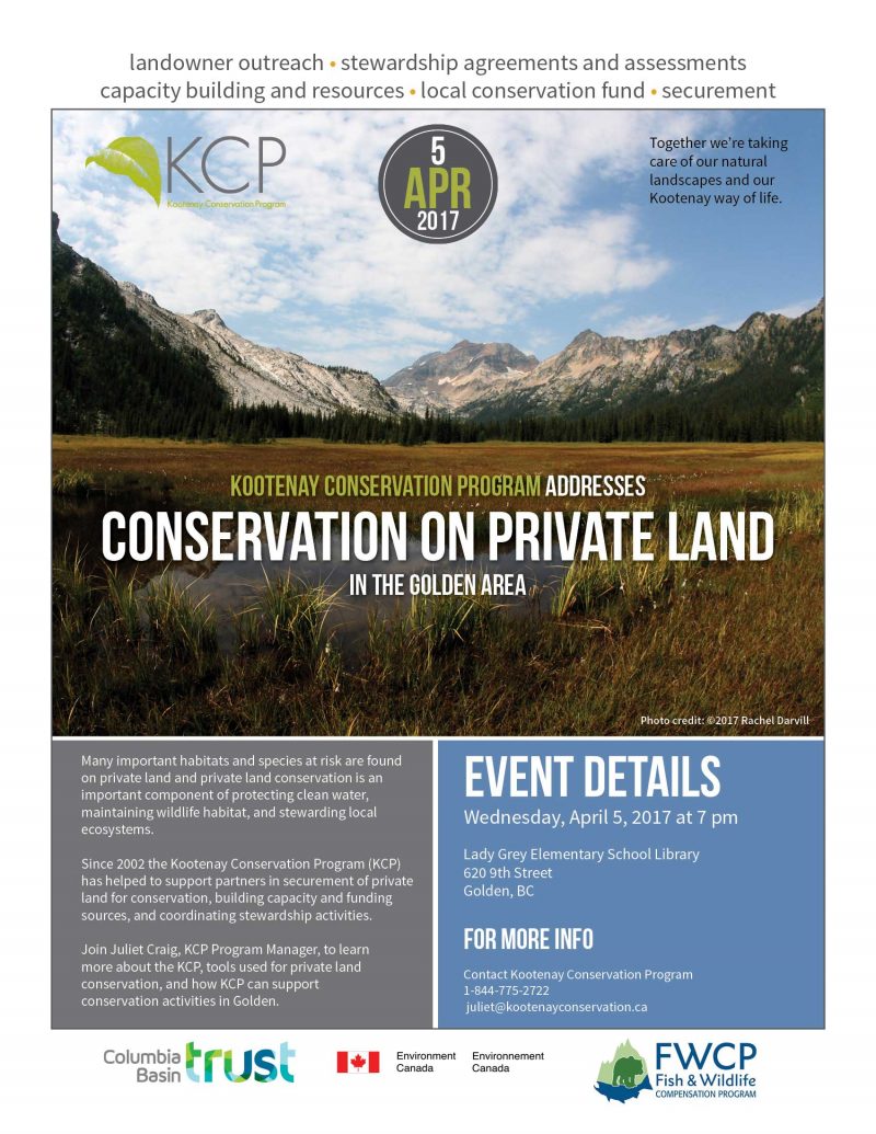 Conservation on private land in the Golden area - Kootenay Conservation ...